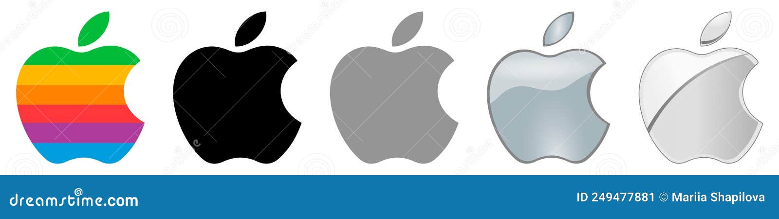 Evolution of the Apple Logos Editorial Photo - Illustration of ...