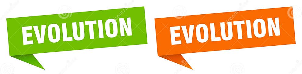 Evolution Banner. Evolution Speech Bubble Label Set Stock Vector ...