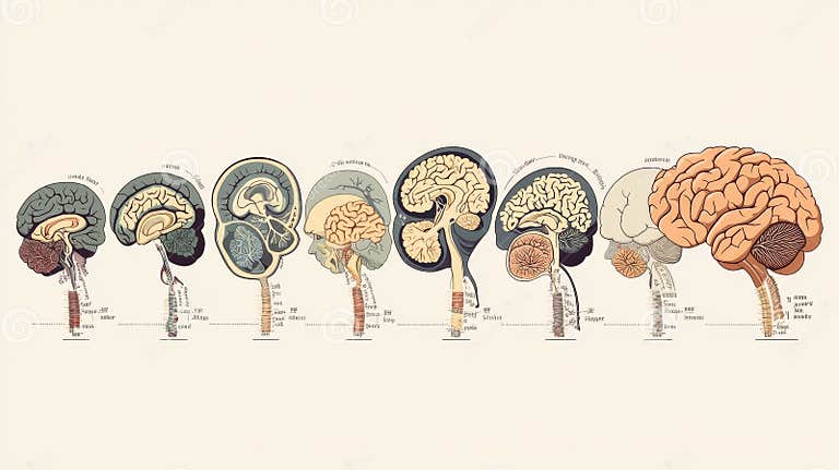 Evolution of the Brain Illustrated in a Simple Informative Infographic ...