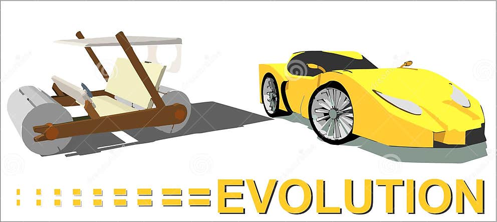 Evolution of the car stock vector. Illustration of color - 130656722