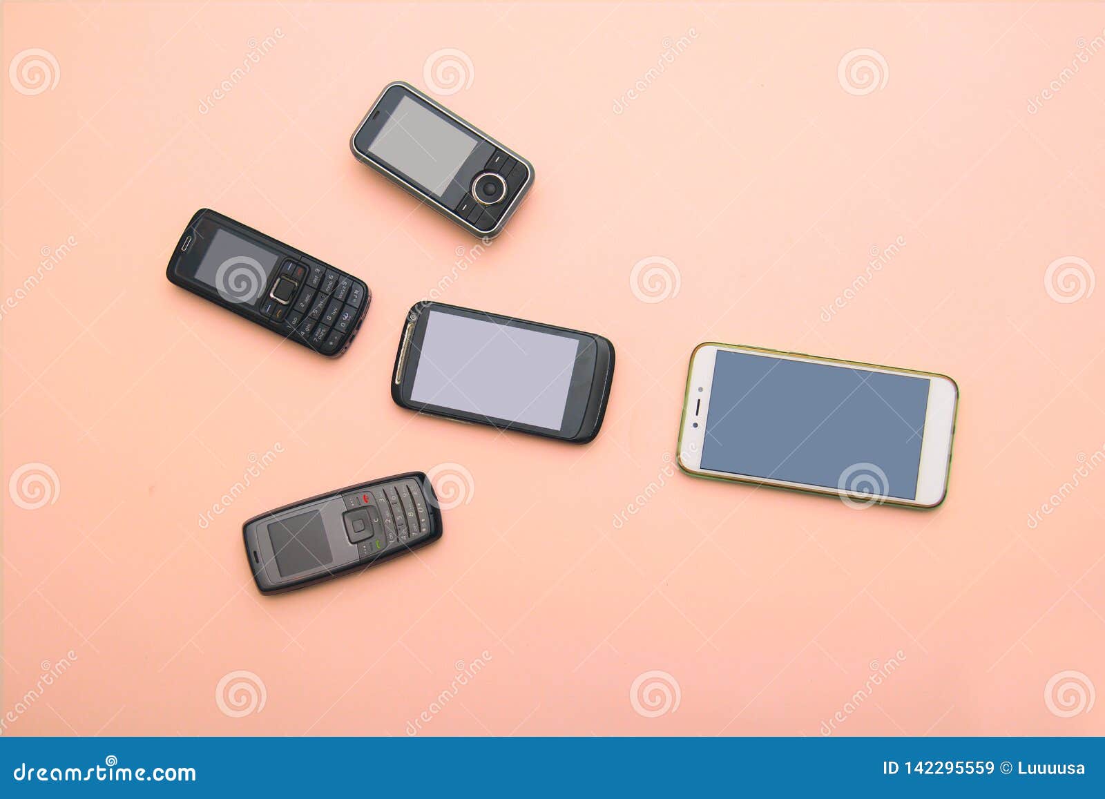 Evolution of Cell Phones. Technology Development Telephone and Pda ...