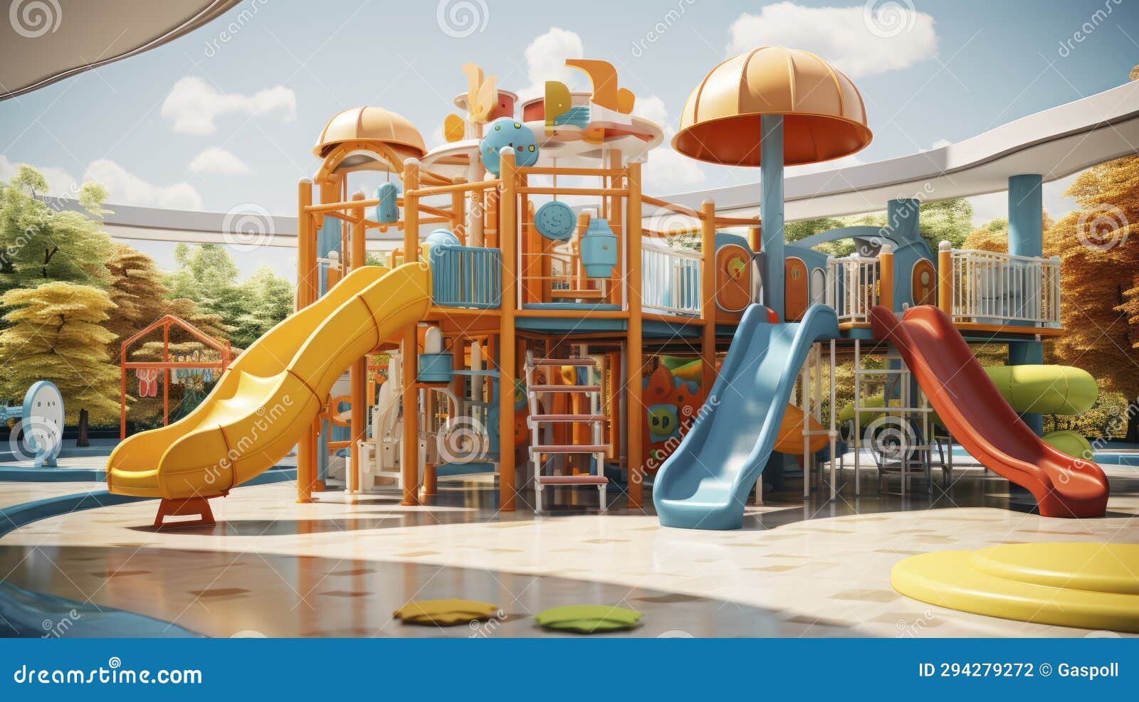 The Evolution of Children S Play Areas. Generative AI Stock ...