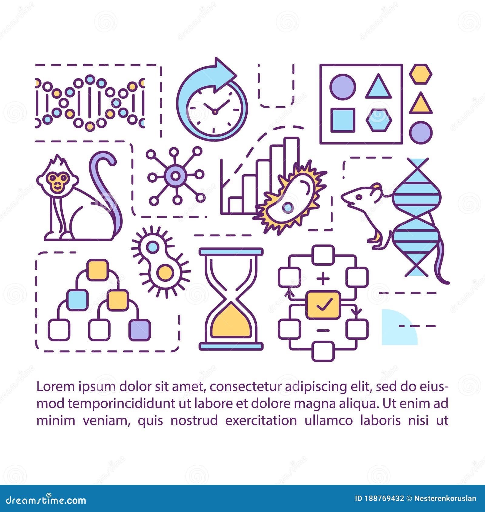Evolution Concept Icon with Text. Natural Selection and Genetic Drift ...