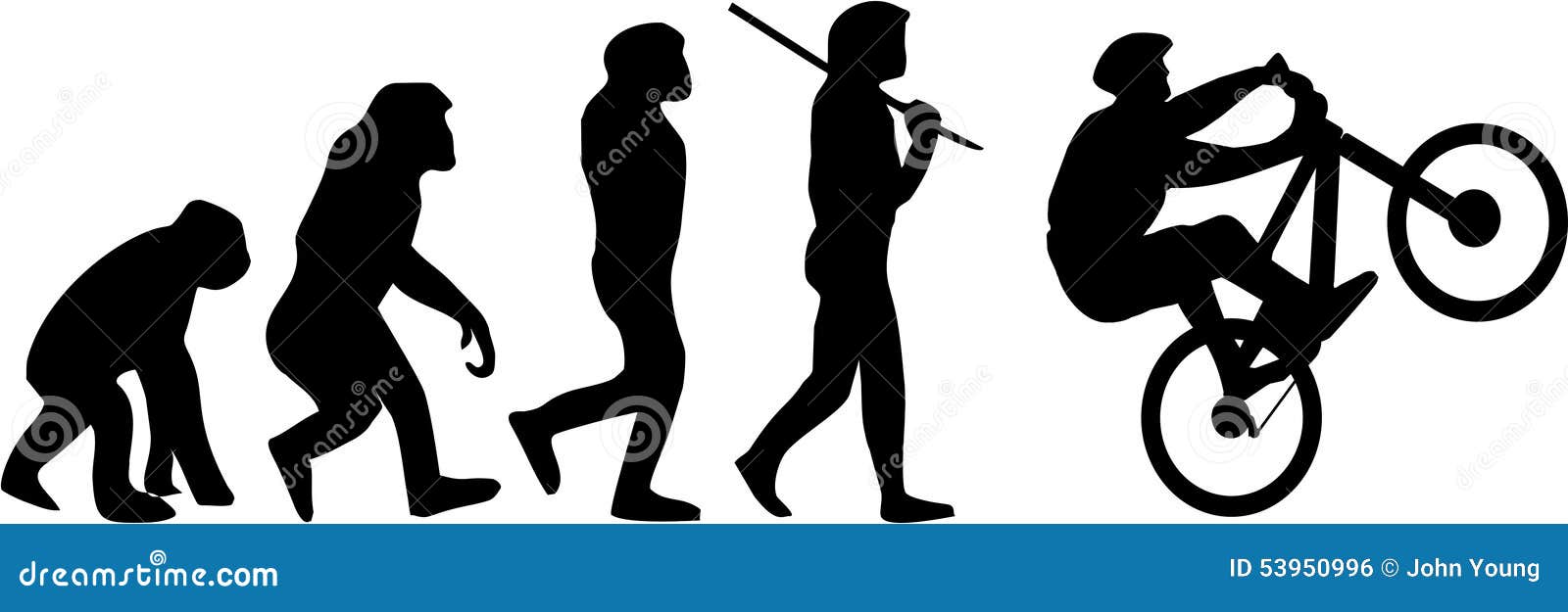 Evolution of the Cyclist stock vector. Illustration of black - 53950996