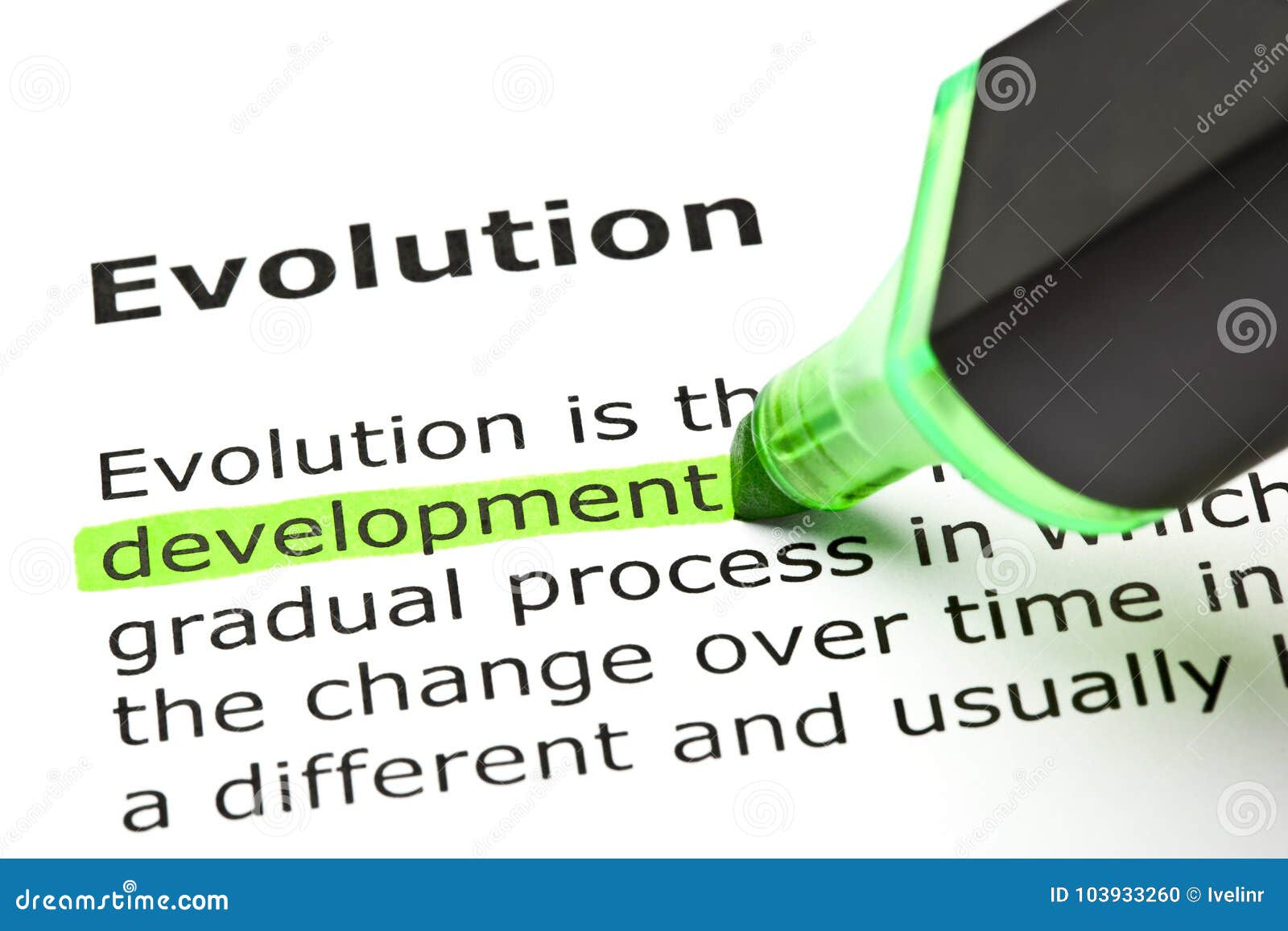 Evolution and Development Definition Stock Photo - Image of adaptation ...