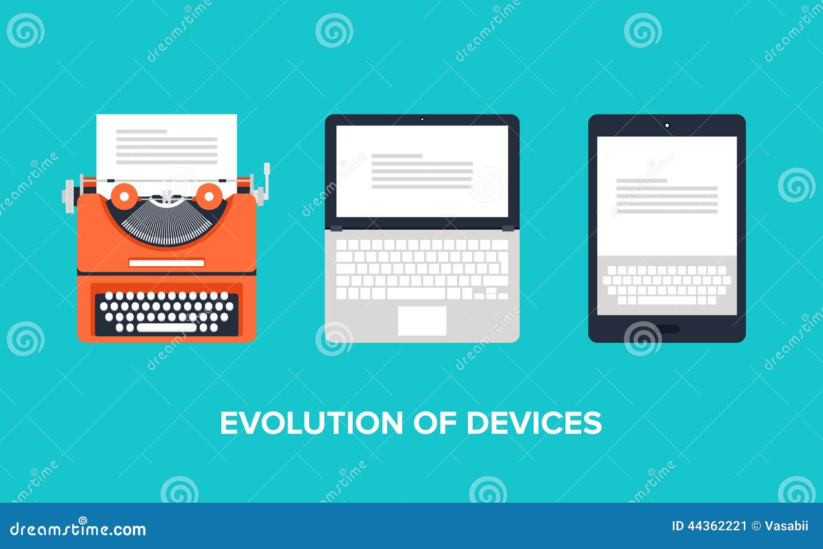 Evolution of devices stock vector. Illustration of page - 44362221