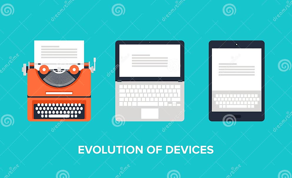Evolution of devices stock vector. Illustration of page - 44362221
