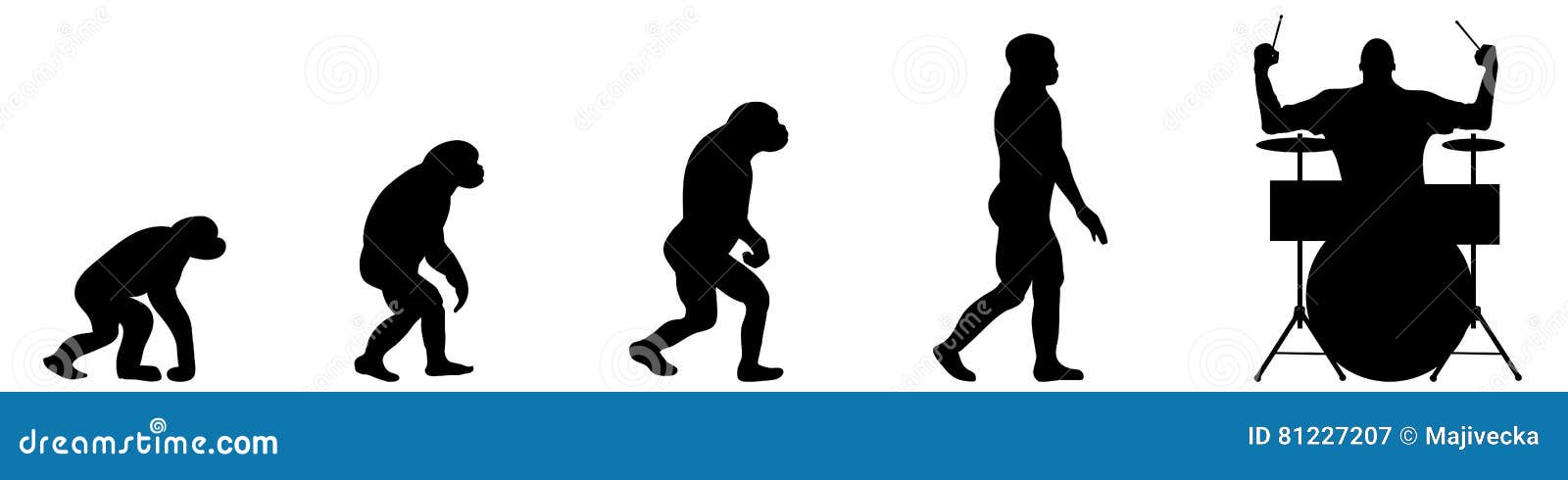 Evolution drummer stock vector. Illustration of abstract - 81227207