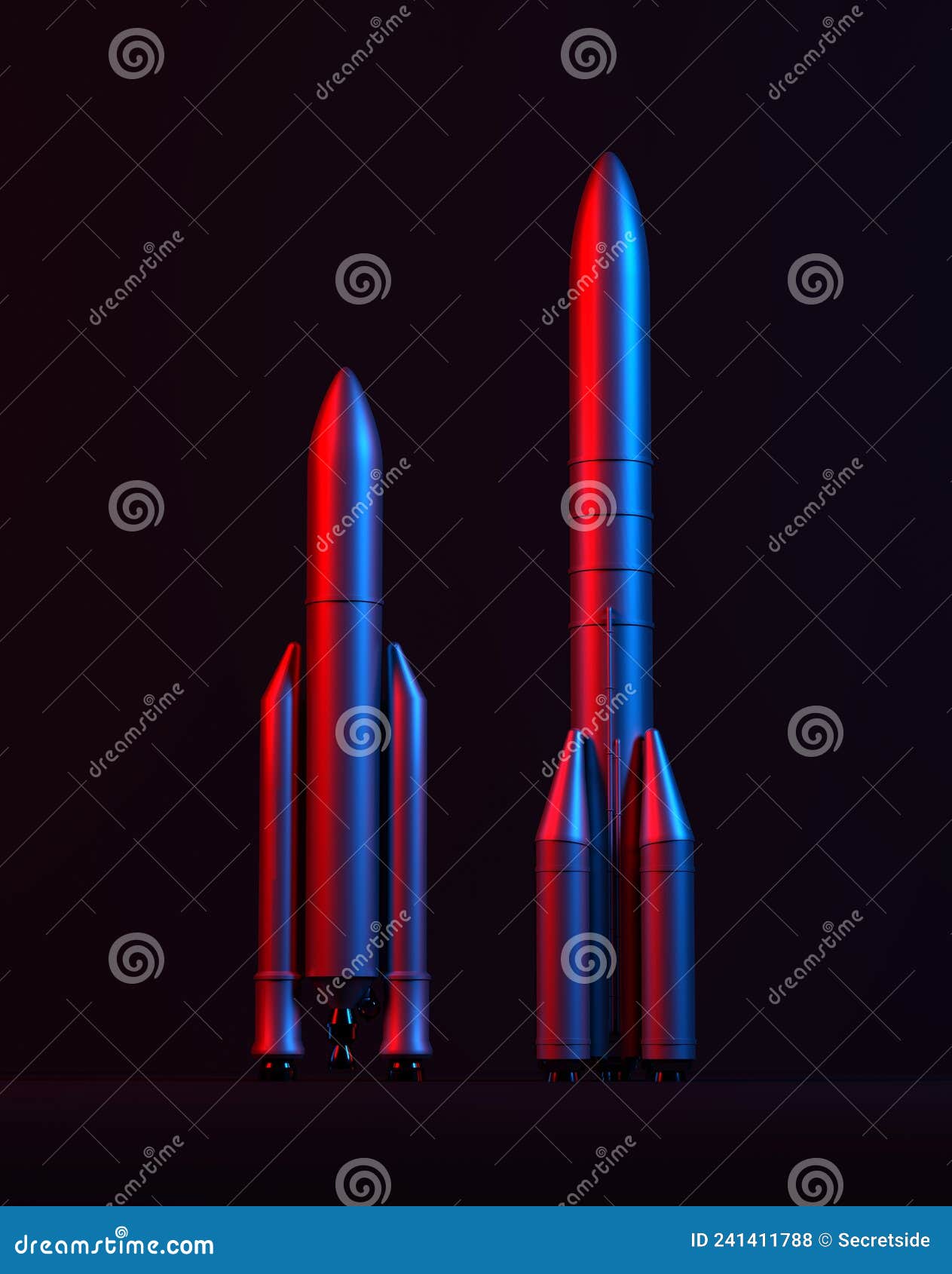 Evolution of European Rockets Black Background Stock Illustration ...