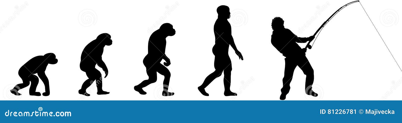 Evolution Of The Fisherman Vector Illustration | CartoonDealer.com ...