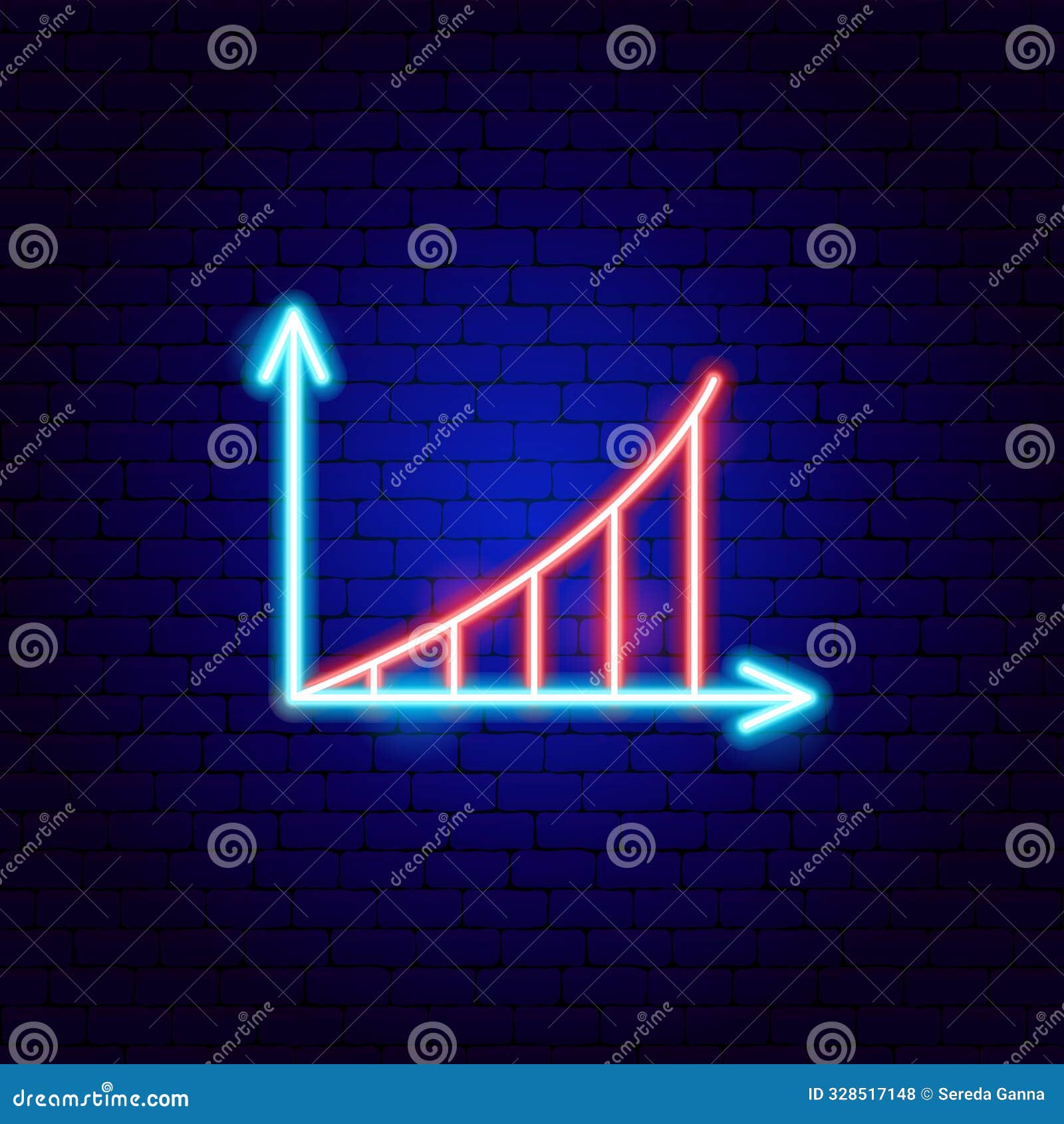 Evolution Graph Neon Sign stock illustration. Illustration of vector ...