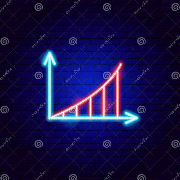 Evolution Graph Neon Sign stock illustration. Illustration of vector ...