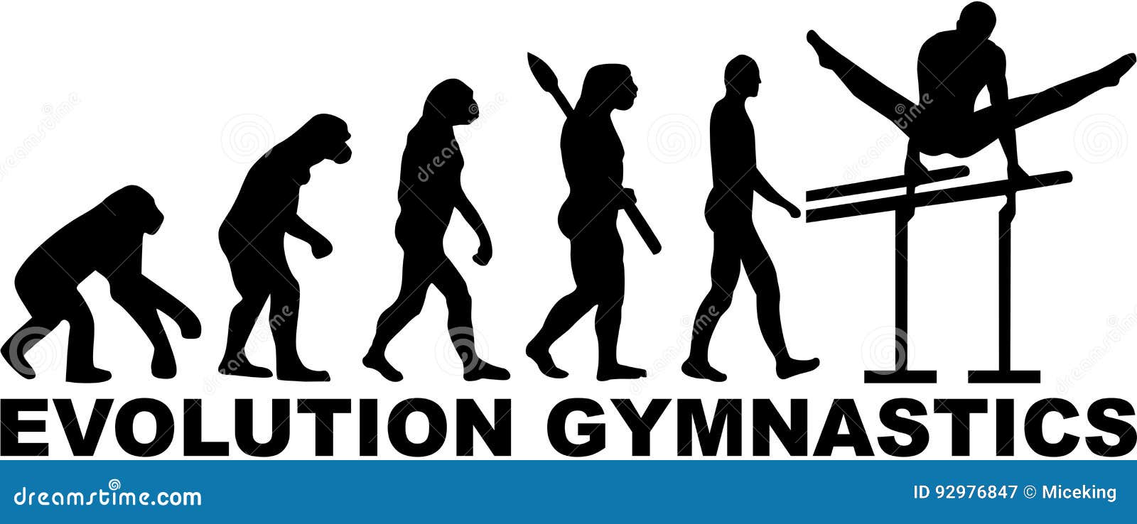 Evolution Gymnastics Parallel Bar Stock Vector - Illustration of monkey ...