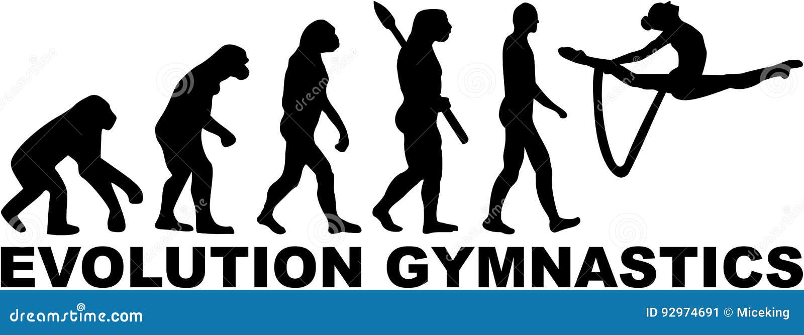 Evolution Gymnastics with Rope Stock Vector - Illustration of practice ...