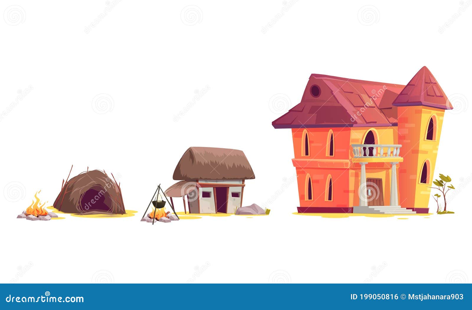 The Evolution Of Architecture In The Timeline. City Design Elements ...