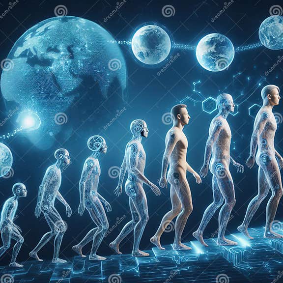 Evolution of the Human Race, from Past To Future Stock Image - Image of wild, nature: 298185981
