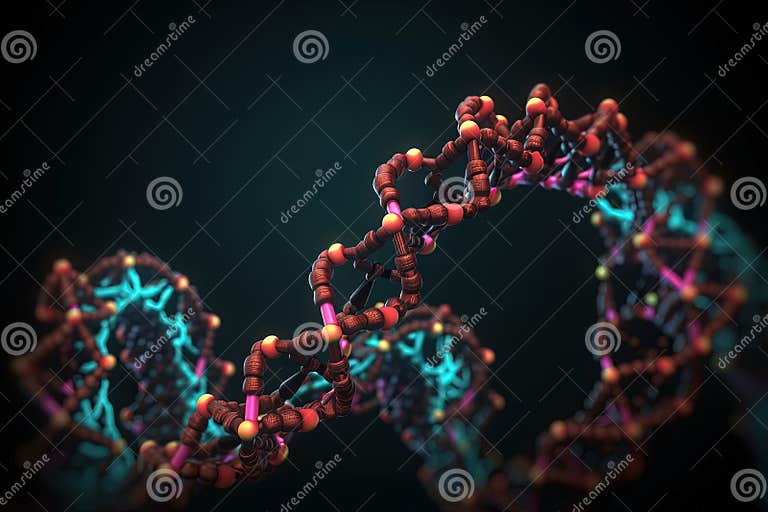 The Evolution of Human RNA: 3D Illustration of a Microscopic Spiral ...