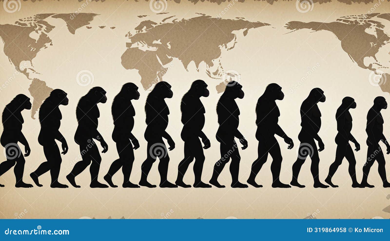 Evolution of Humanity Artwork Stock Illustration - Illustration of ...