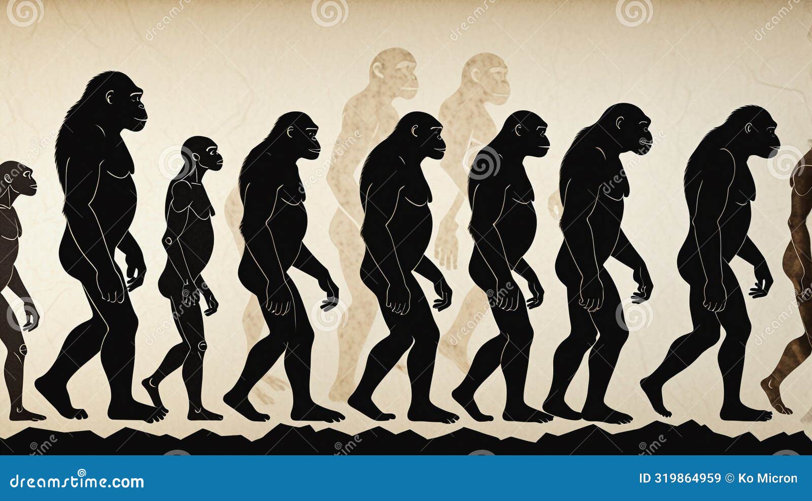 Evolution of Humanity Artwork Stock Illustration - Illustration of ...