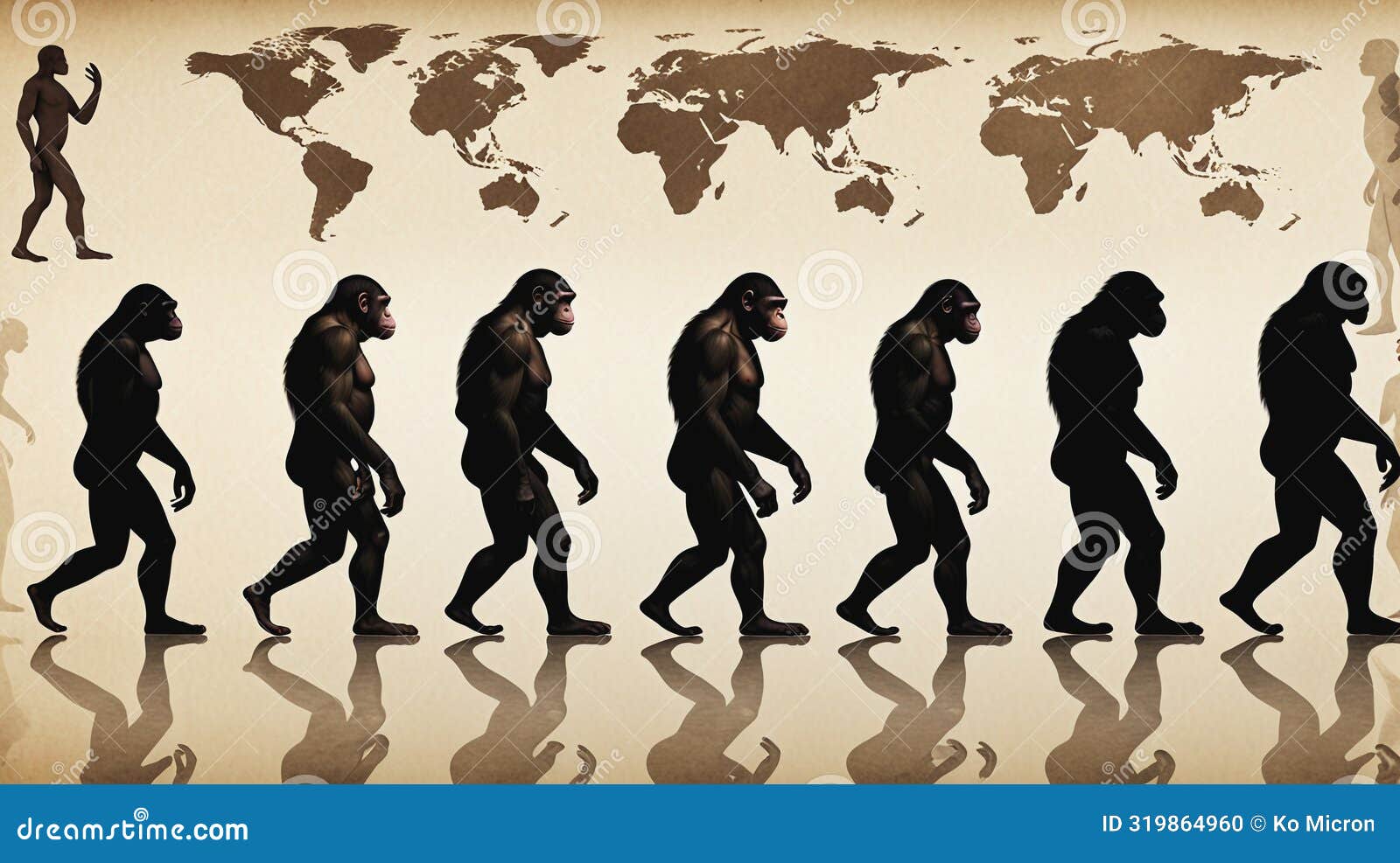 Evolution of Humanity Artwork Stock Illustration - Illustration of like ...