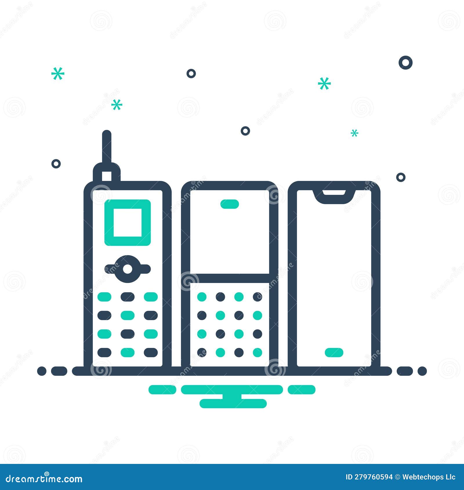 Mix Icon for Evolution, Development and Phone Stock Vector ...