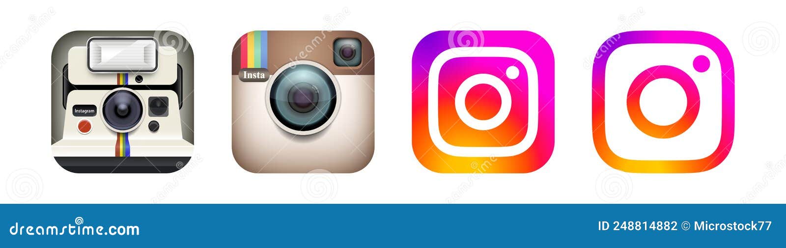 Evolution of the Instagram Logo, Vector Editorial Illustration ... Evolution of the Instagram Logo, Vector Editorial Illustration ...