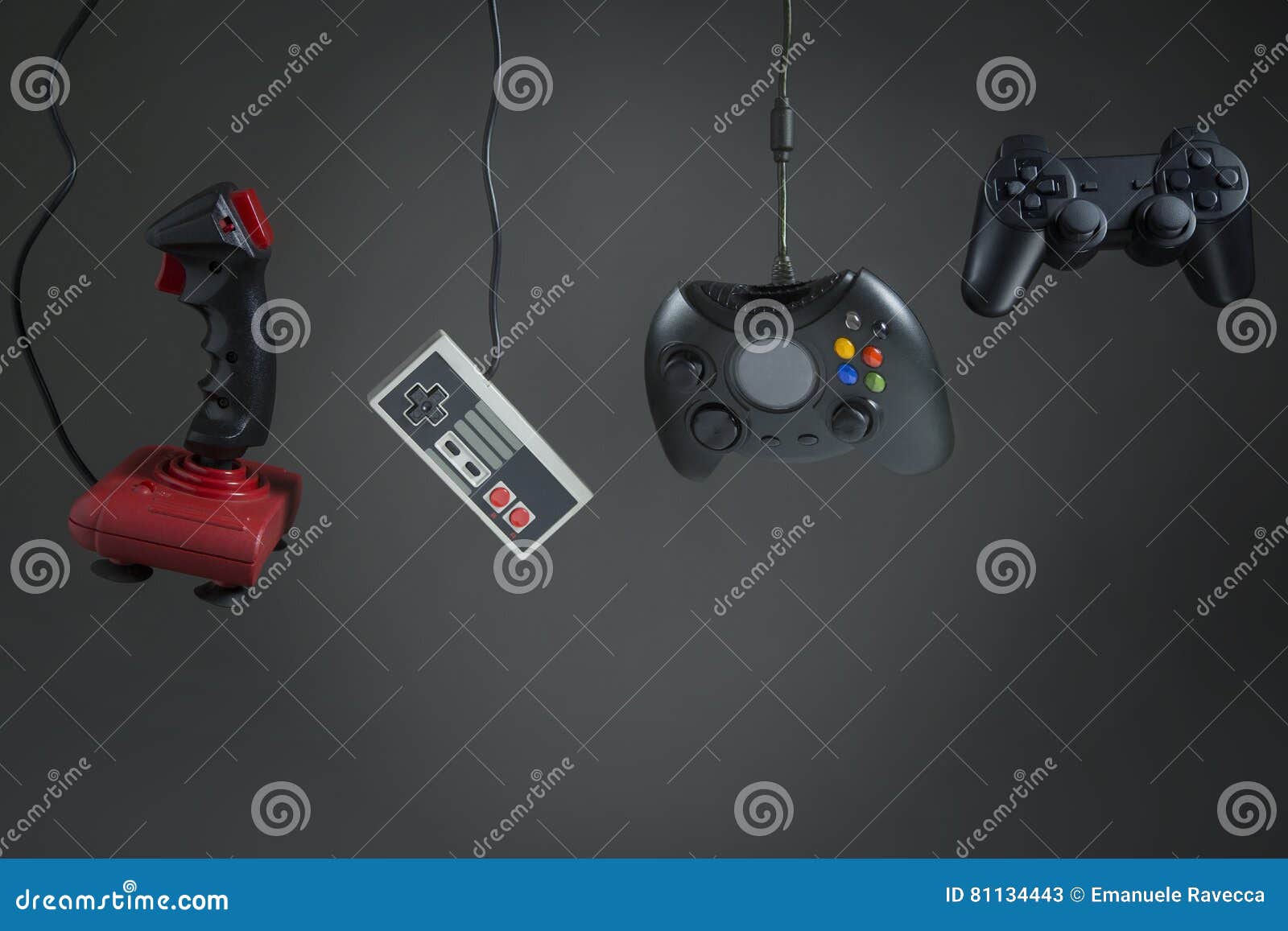 The Evolution of the Joystick Stock Image - Image of play, controller ...