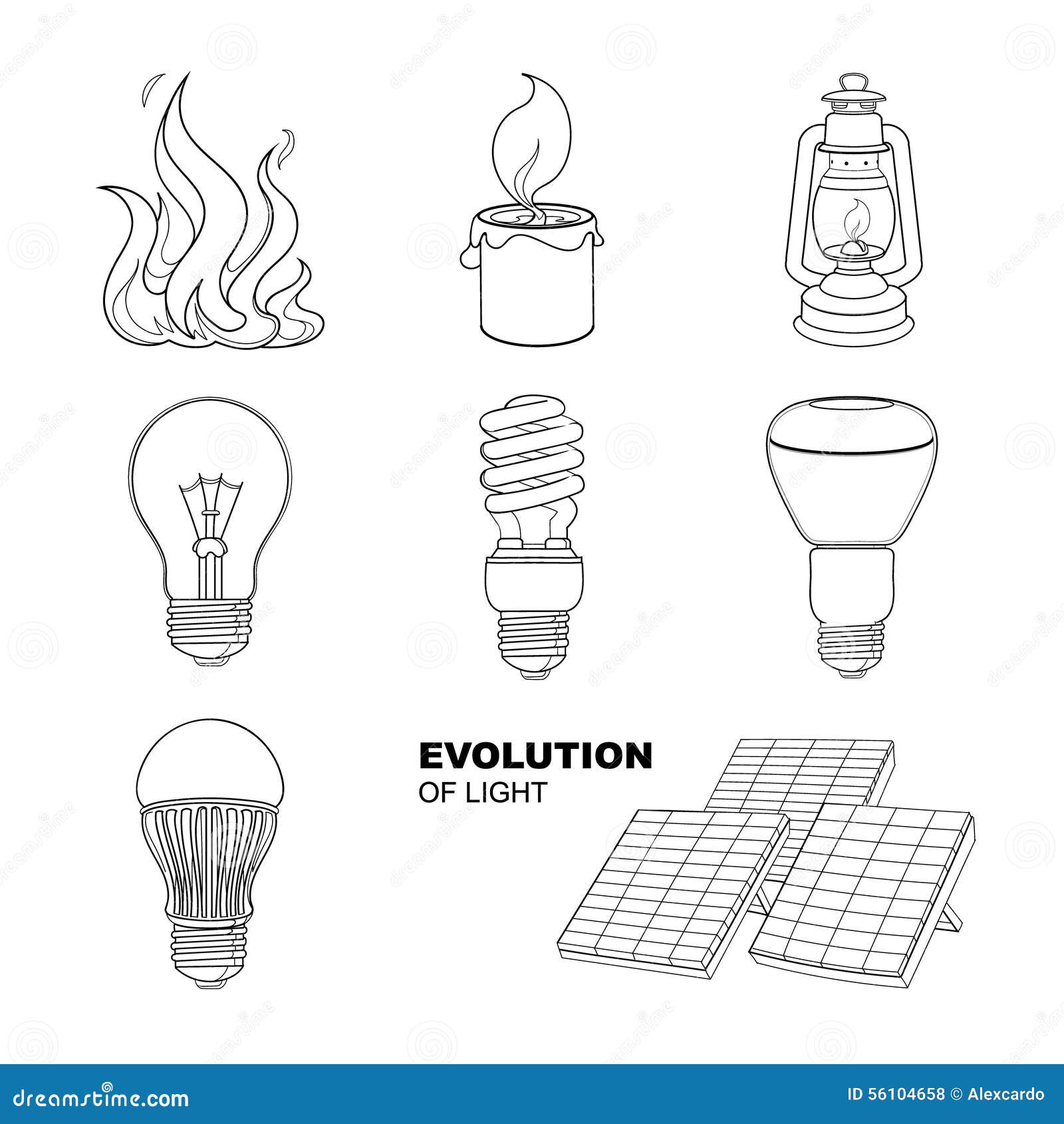 Evolution of light stock vector. Illustration of efficacious - 56104658