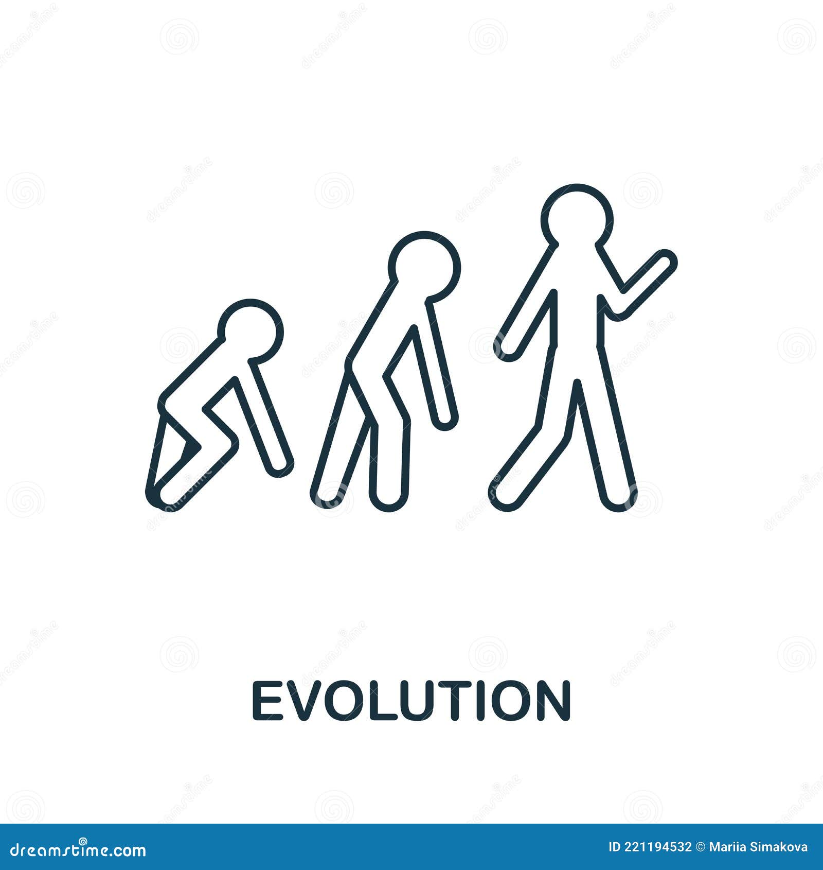 Evolution Line Icon. Creative Outline Design from Artificial ...