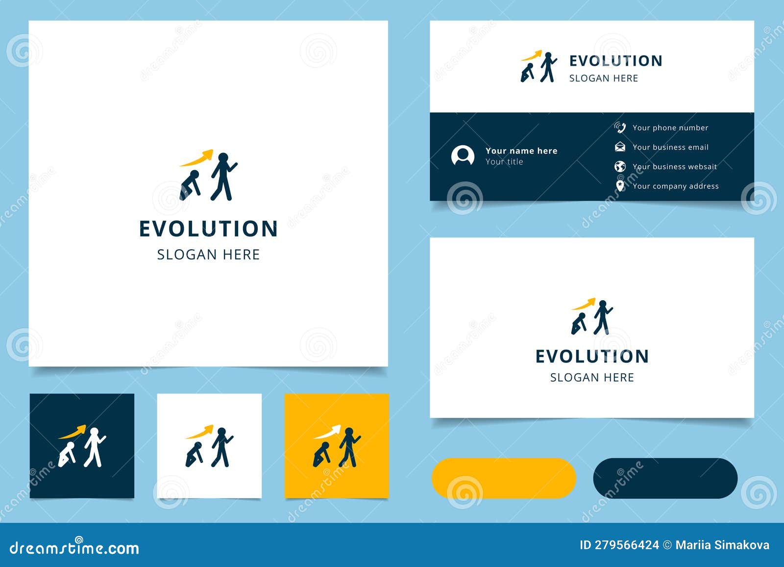 Evolution Logo Design with Editable Slogan. Branding Book and Business ...