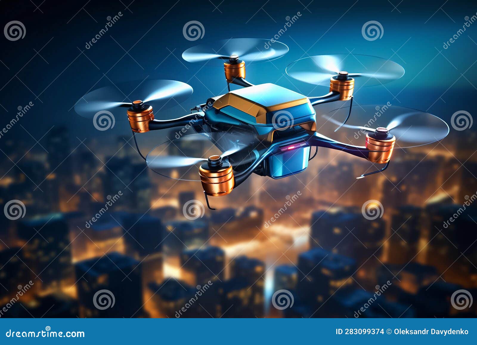 Evolution Machine, Innovative Drone, Futuristic Quadcopter. Generative ...