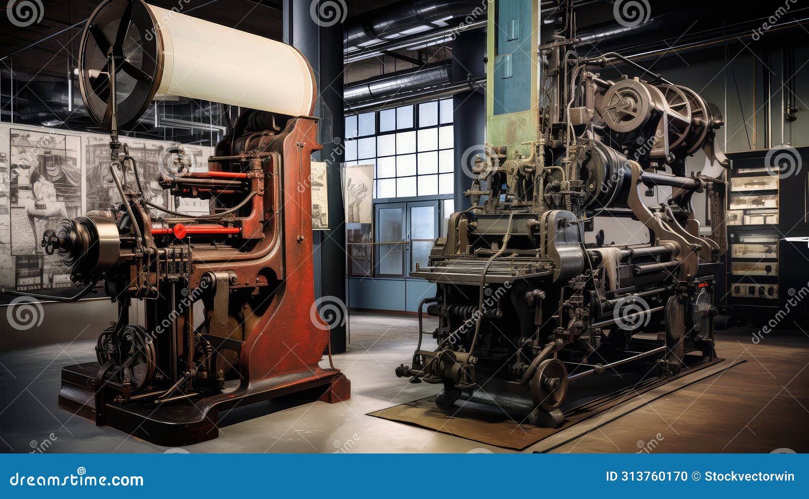 Evolution Machine Printing Press Stock Illustration - Illustration of ...