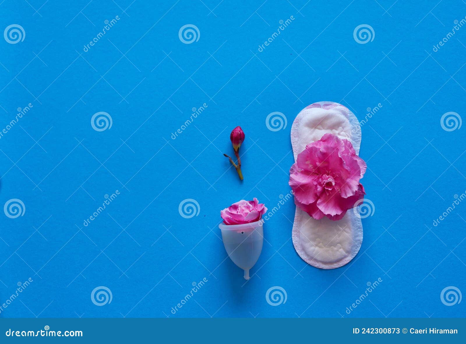 The Evolution of a Menstrual Cycle from Light To Heavy Flow - Flat Lay ...