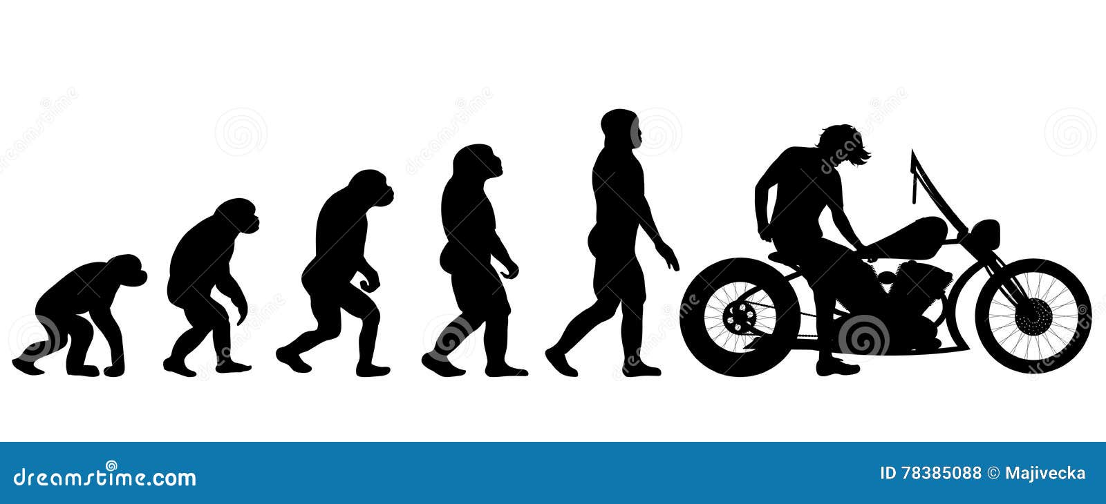 Extreme Motorcycle Evolution Cartoon Vector | CartoonDealer.com #55144149