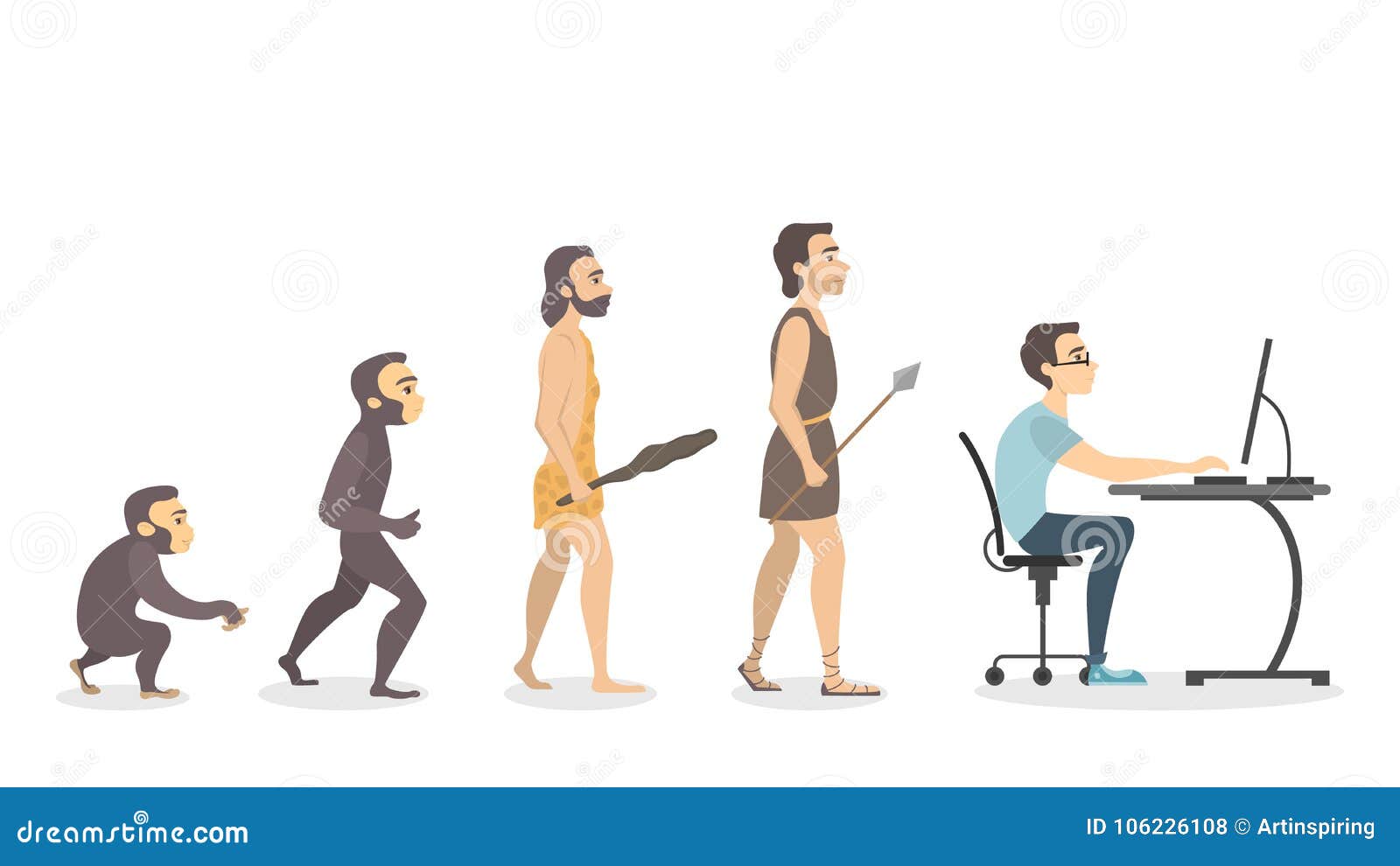 Evolution of programmer. stock vector. Illustration of business - 106226108