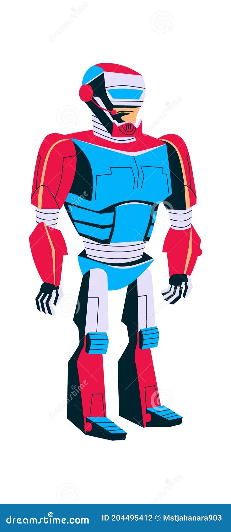 Evolution of Robot, Man in Metal Exoskeleton Stock Vector ...