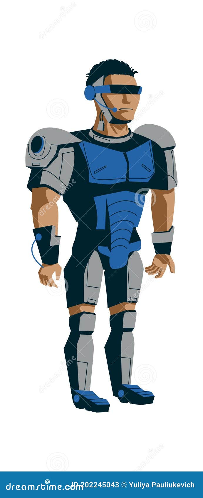 Evolution of Robot, Man in Metal Exoskeleton Stock Vector ...