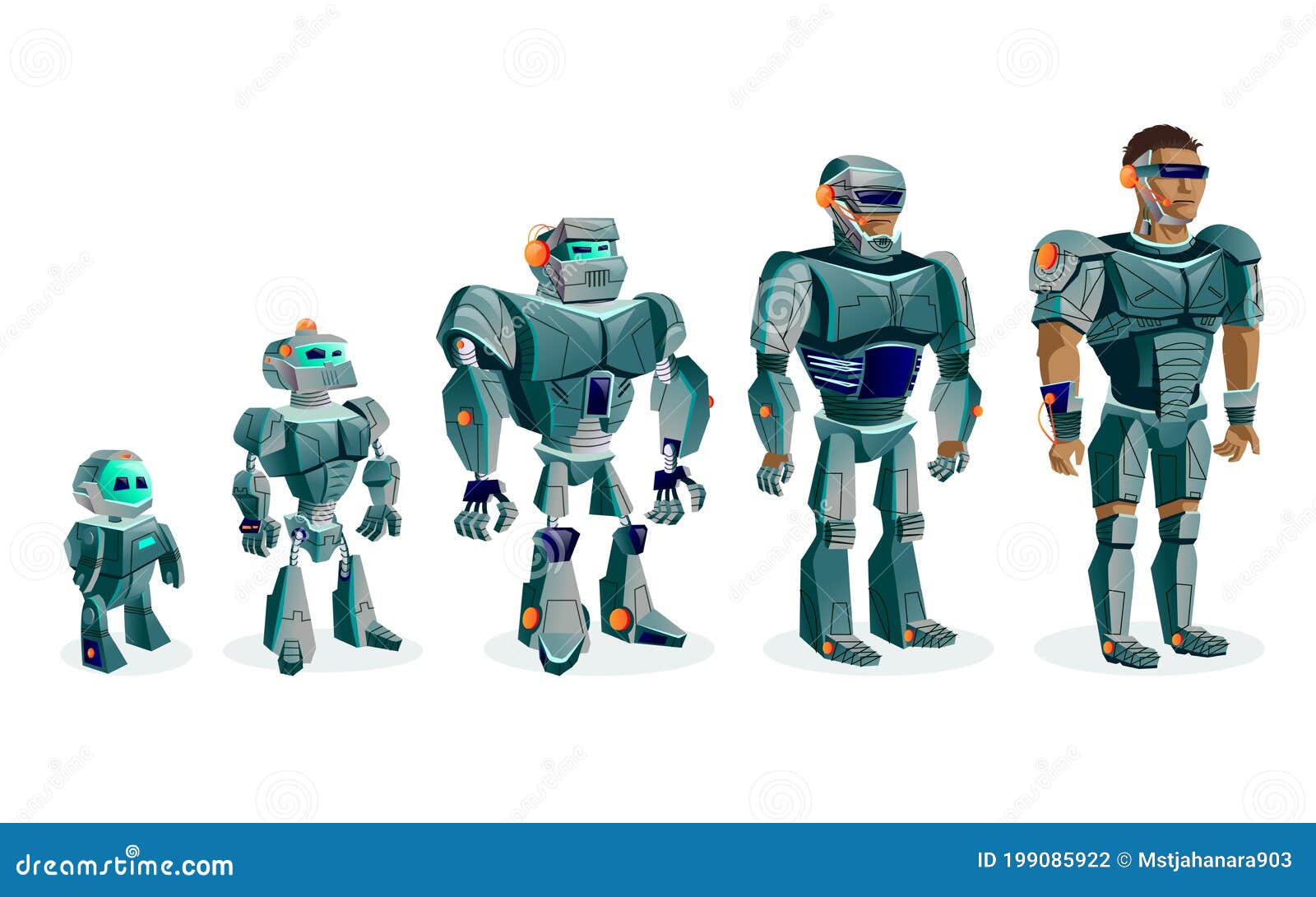 Evolution Of Robots Infographic Vector | CartoonDealer.com #147229814
