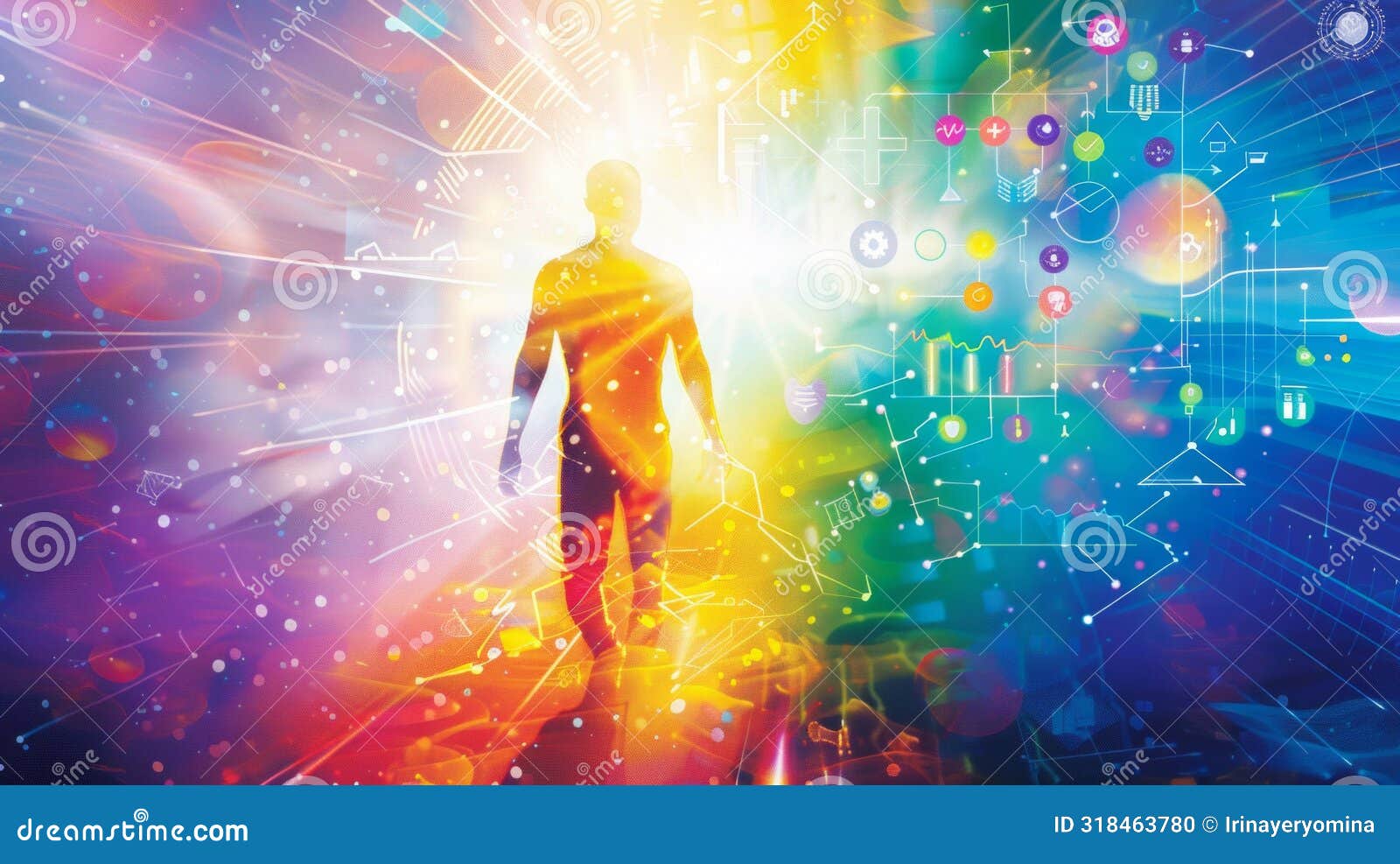 Evolution of Self: from Shadow To Vibrant Silhouette Stock Photo ...