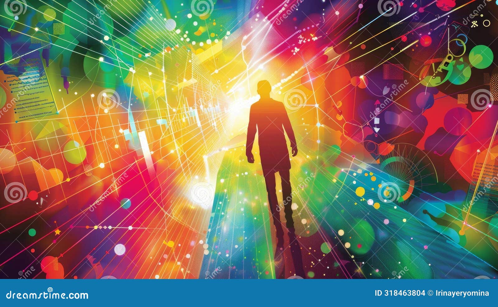 Evolution of Self: from Shadow To Vibrant Silhouette Stock Photo ...