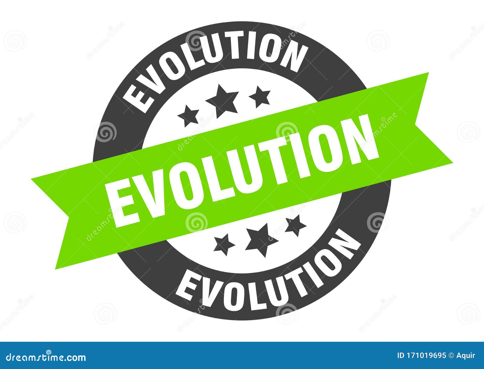 Evolution Sign. Evolution Round Ribbon Sticker Stock Vector ...