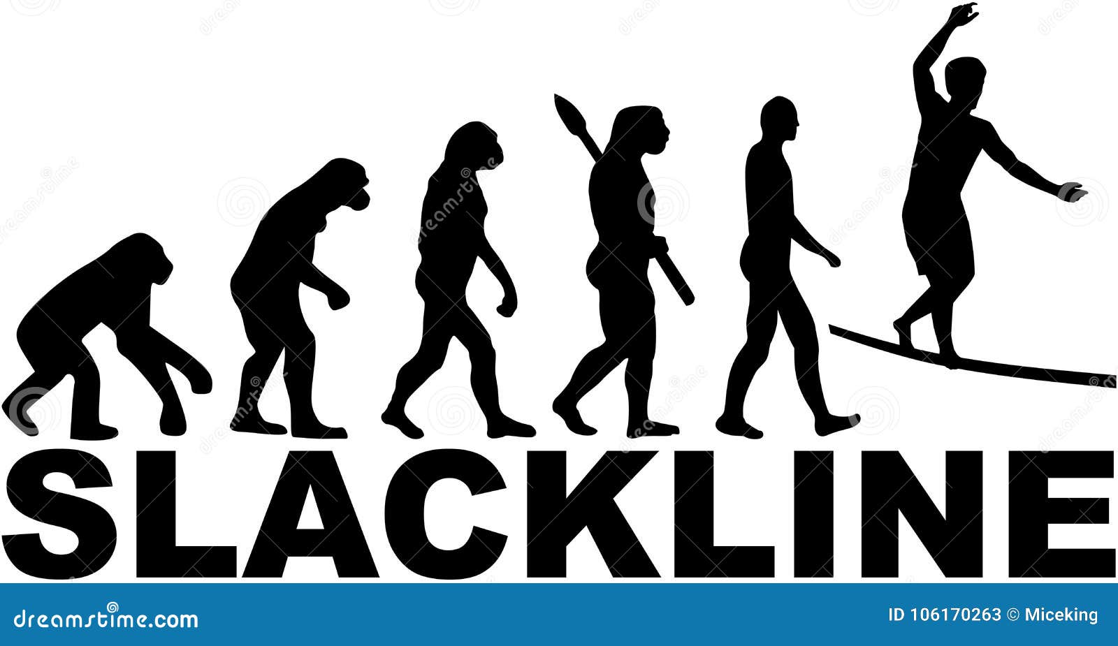 Evolution Slackline Cartoon Vector | CartoonDealer.com #106170263