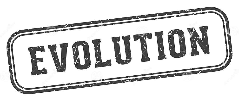 Evolution Stamp. Evolution Rectangular Stamp on White Background Stock Vector - Illustration of ...