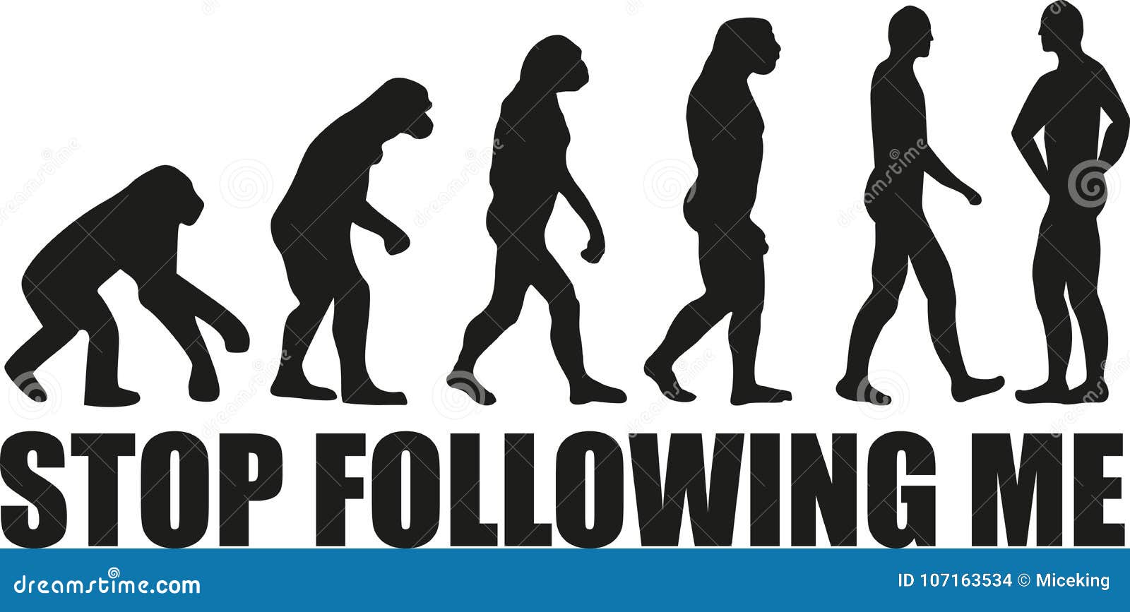 Evolution Stop Following Me Vector Illustration | CartoonDealer.com ...
