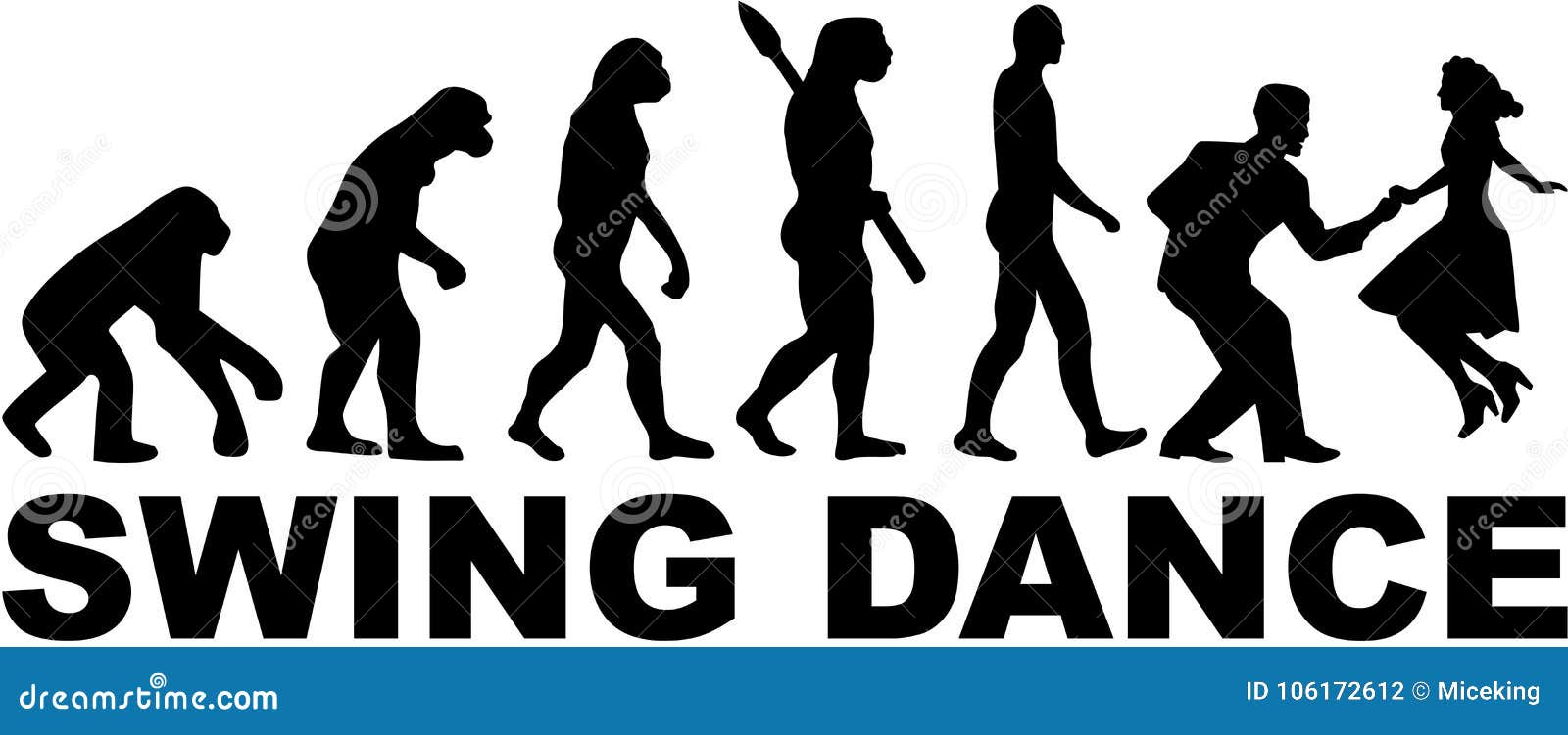 Evolution swing dance stock vector. Illustration of couple - 106172612