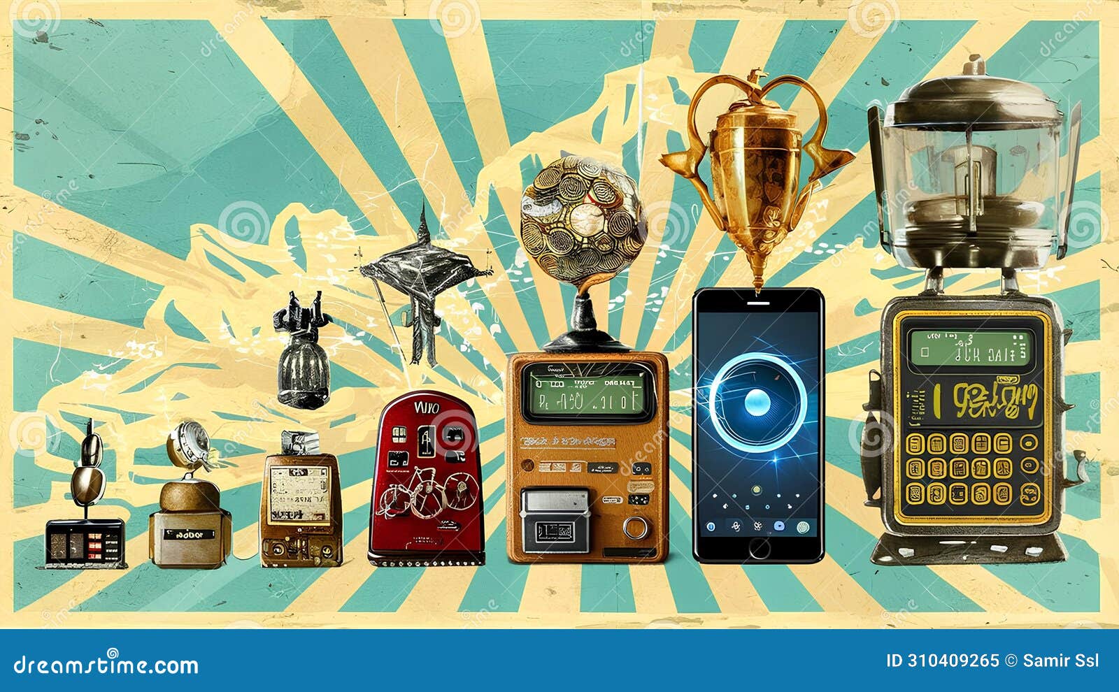 The Evolution of Technology Stock Illustration - Illustration of ...