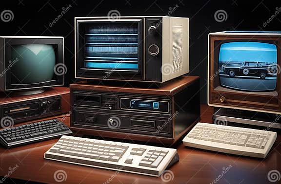 Evolution of Technology with Juxtaposes Vintage Computing Equipment ...