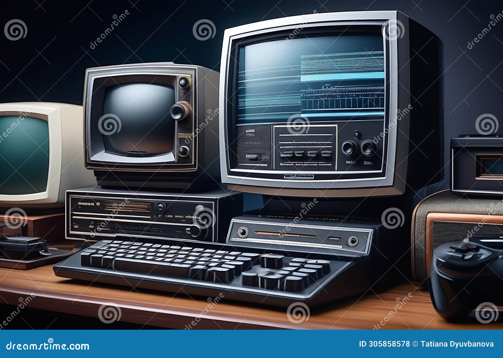 Evolution of Technology with Juxtaposes Vintage Computing Equipment ...