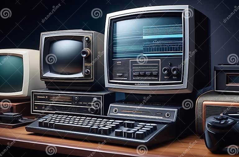 Evolution of Technology with Juxtaposes Vintage Computing Equipment ...