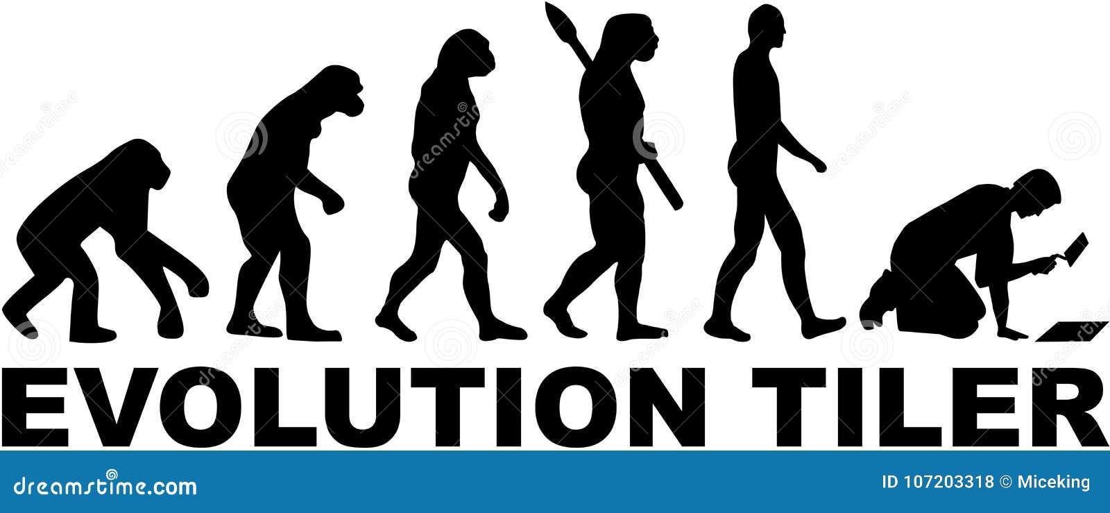 Evolution Tiler vector stock vector. Illustration of vector - 107203318